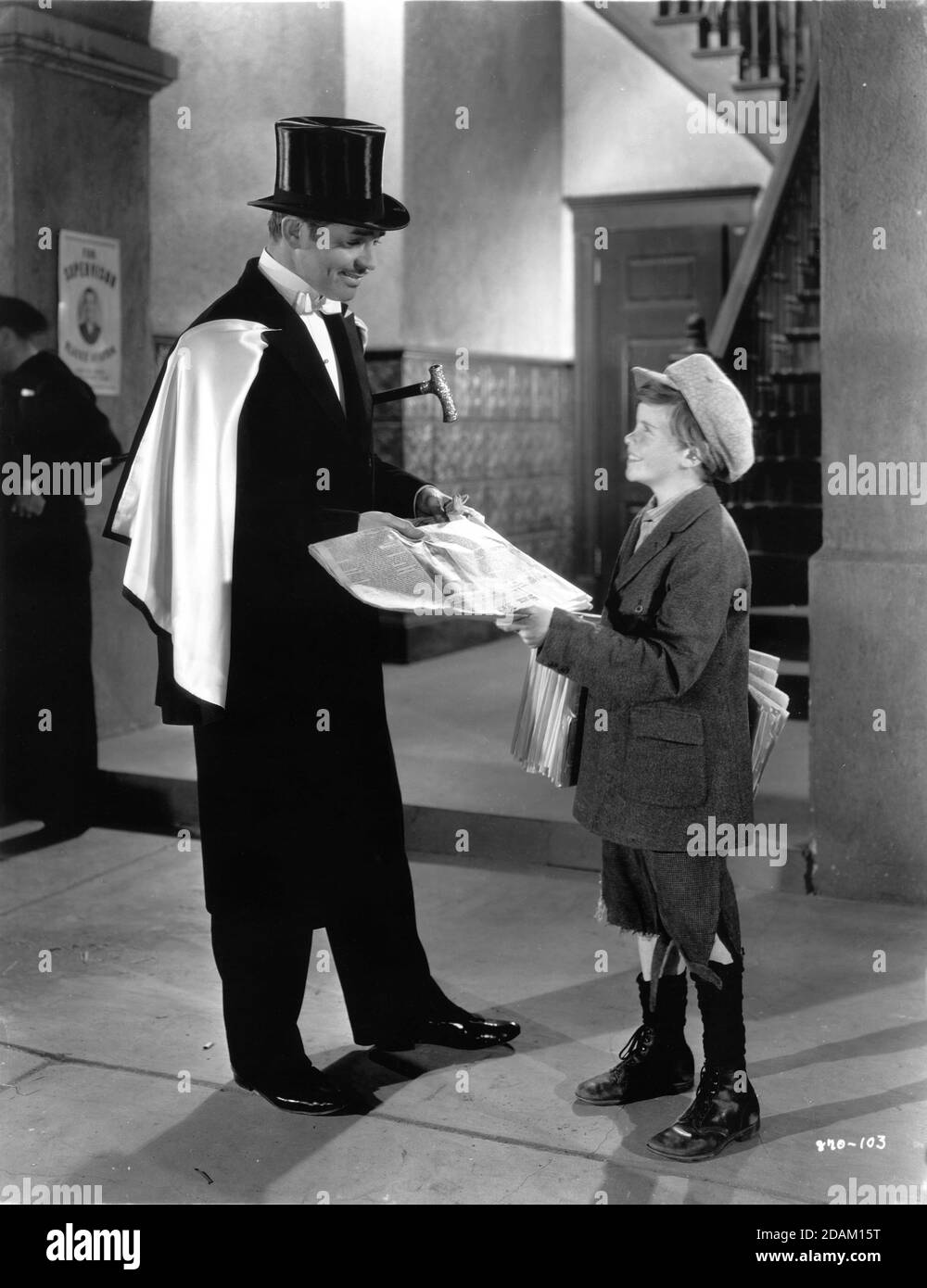 CLARK GABLE and TOMMY BUPP as Newspaper Boy in SAN FRANCISCO 1936 ...