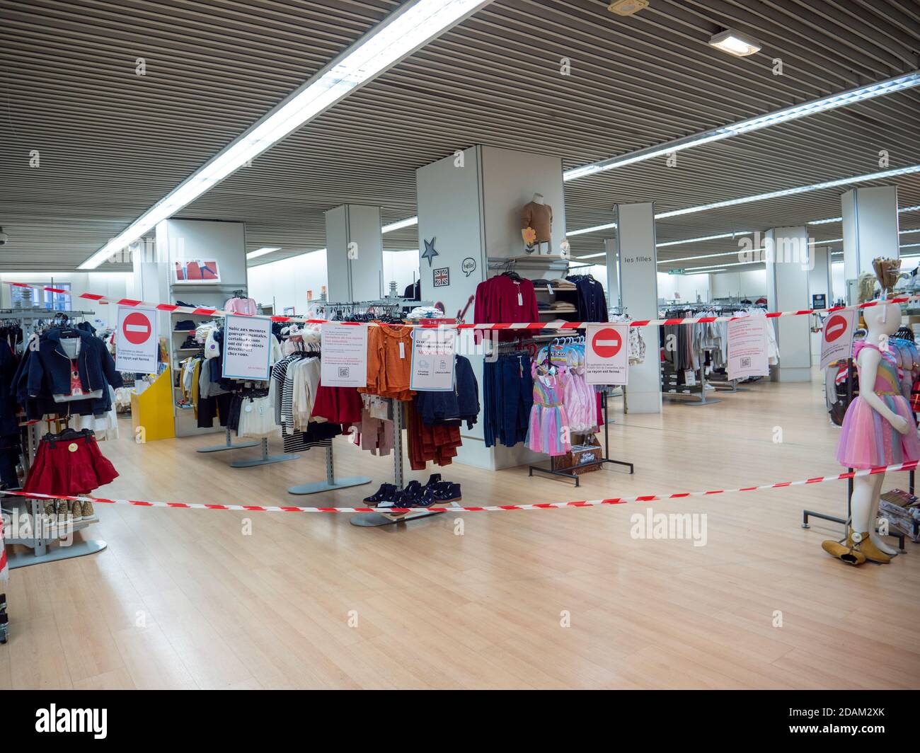 Paris, France - Nov 9, 2020: Closed by the order of the government ...
