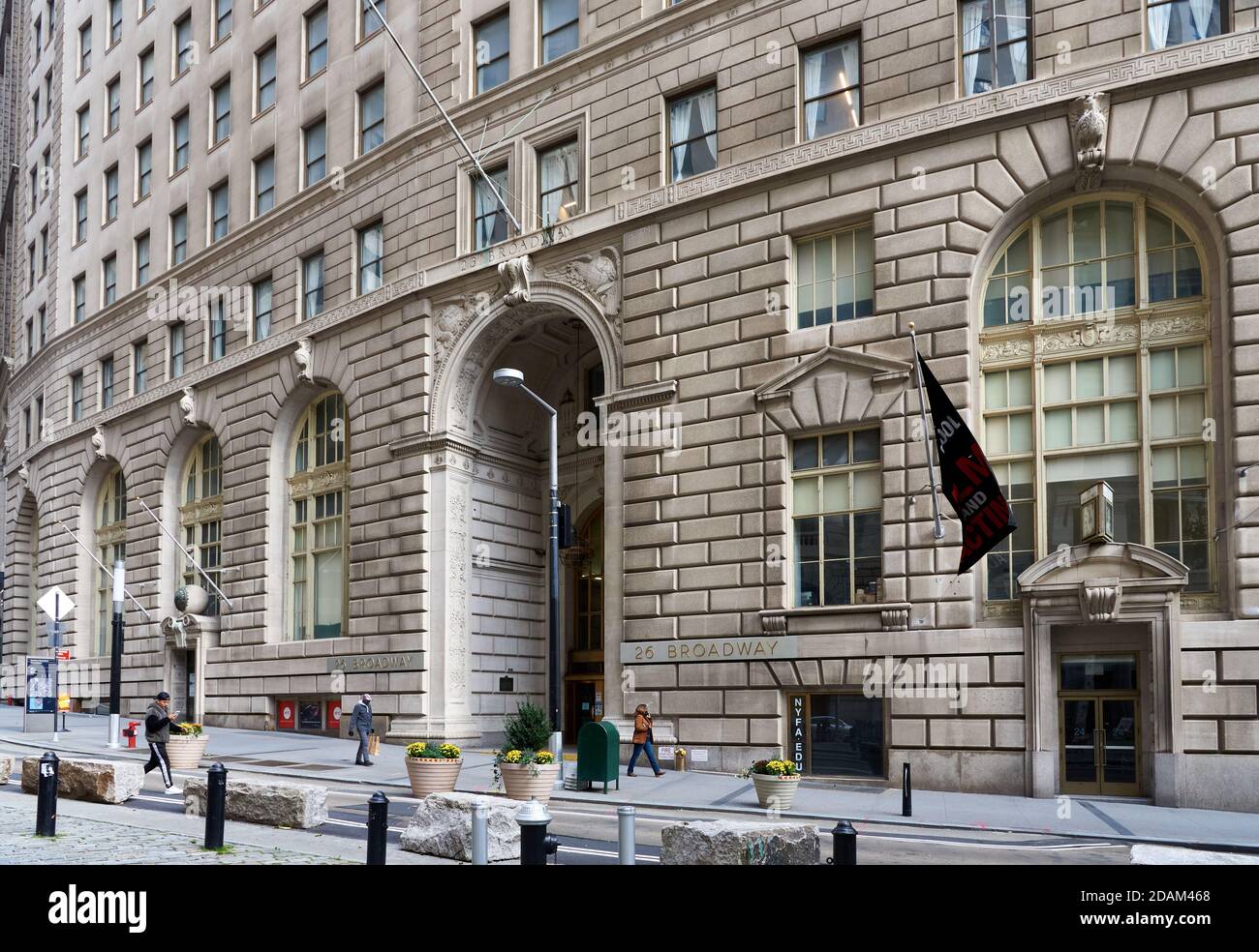 The arched facade of 26 Broadway (1928). This early skyscraper was ...