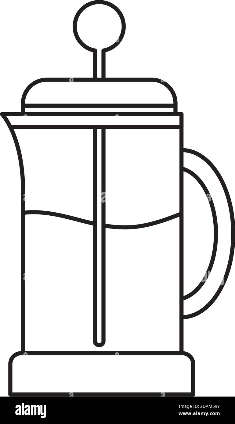 French press coffee pour Stock Vector Images - Alamy