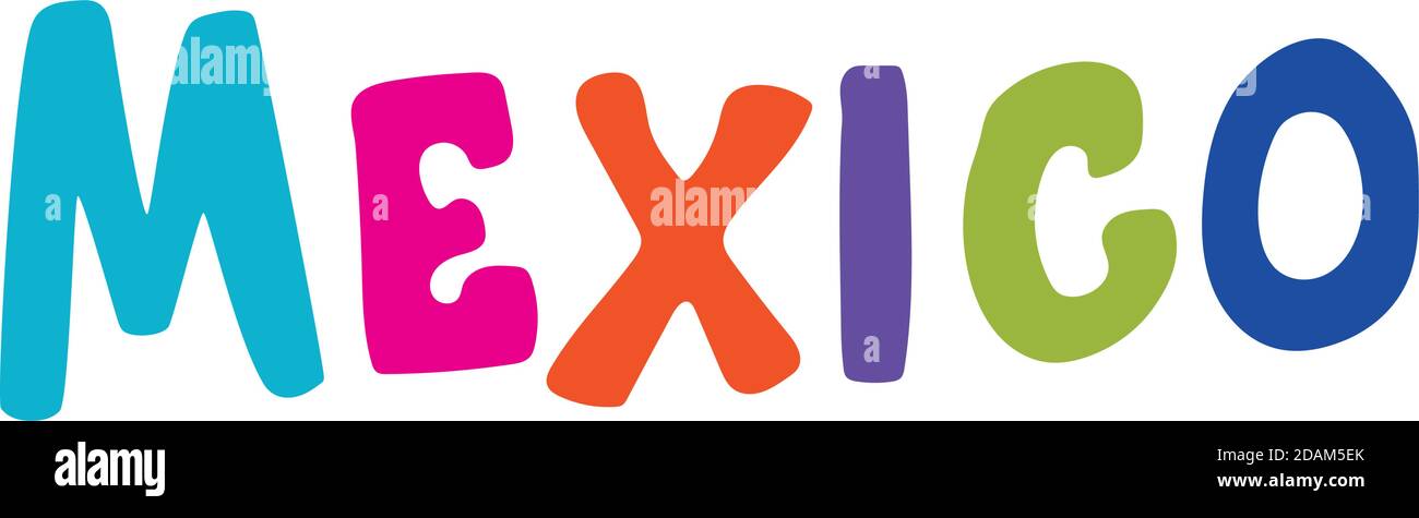 mexico lettering on a white background Stock Vector Image & Art - Alamy