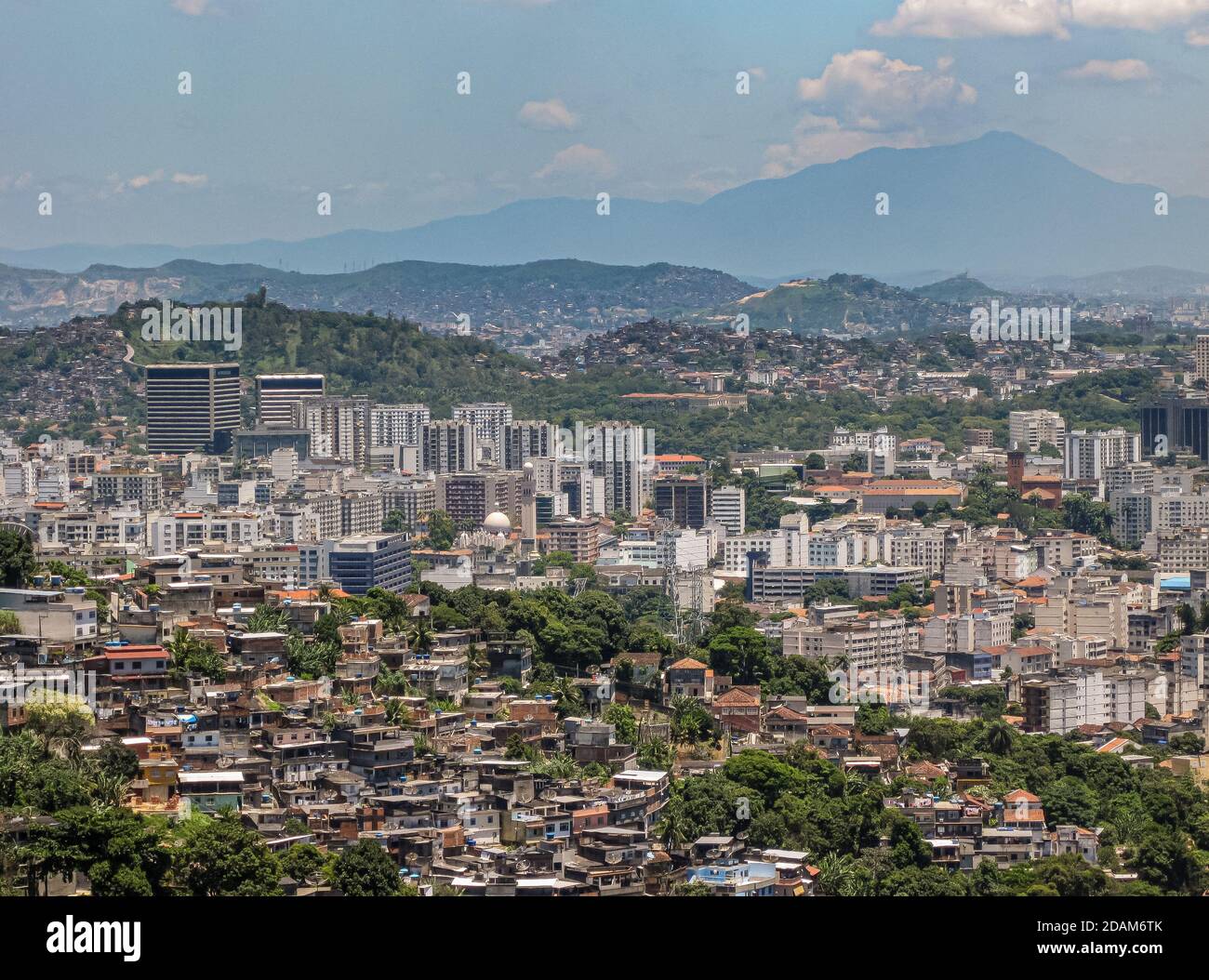 Rio de Janeiro, Brazil - December 24, 2008: Aerial view on poor favela ...