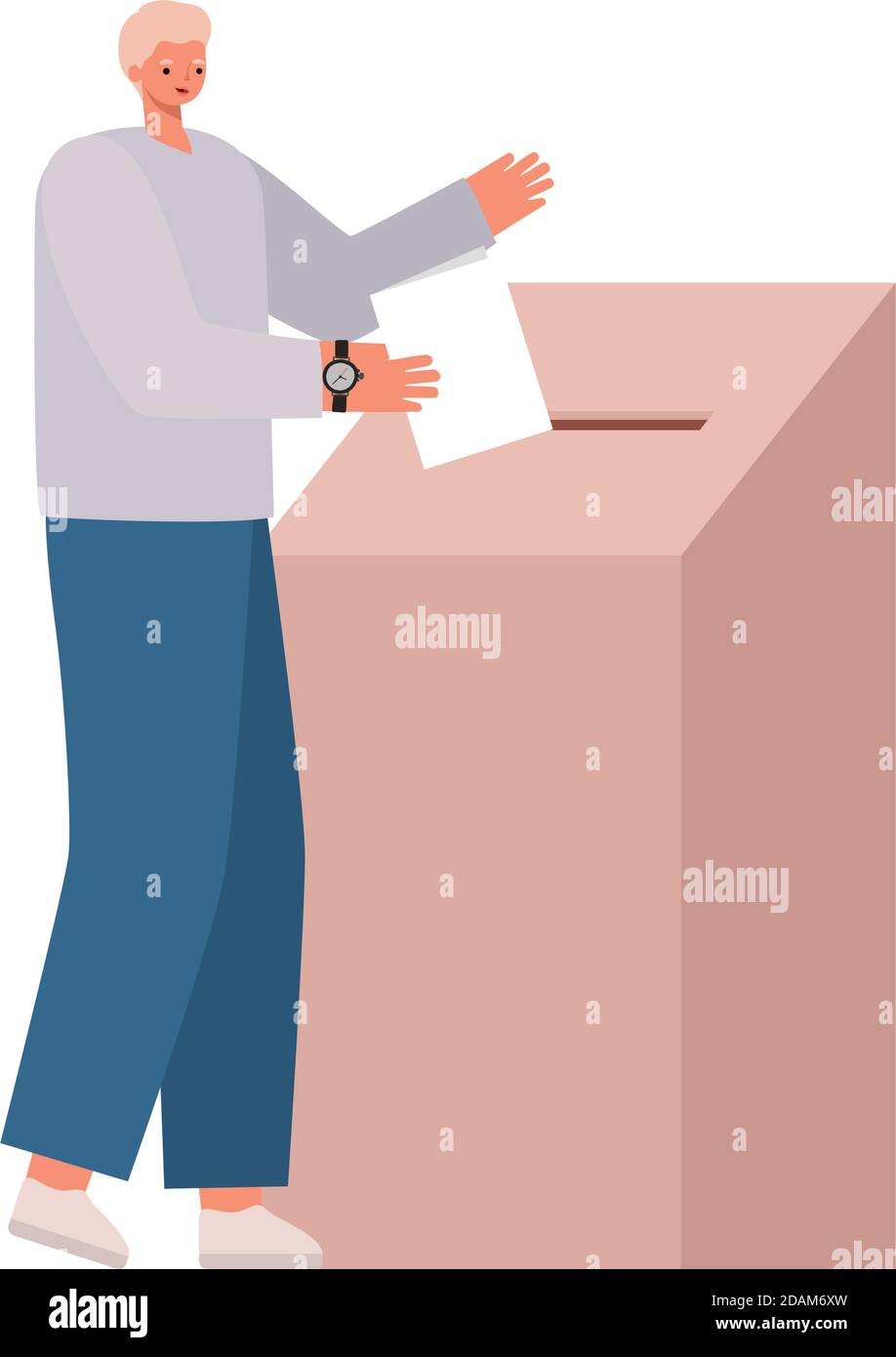 Happy handsome blonde man cartoon hi-res stock photography and images ...