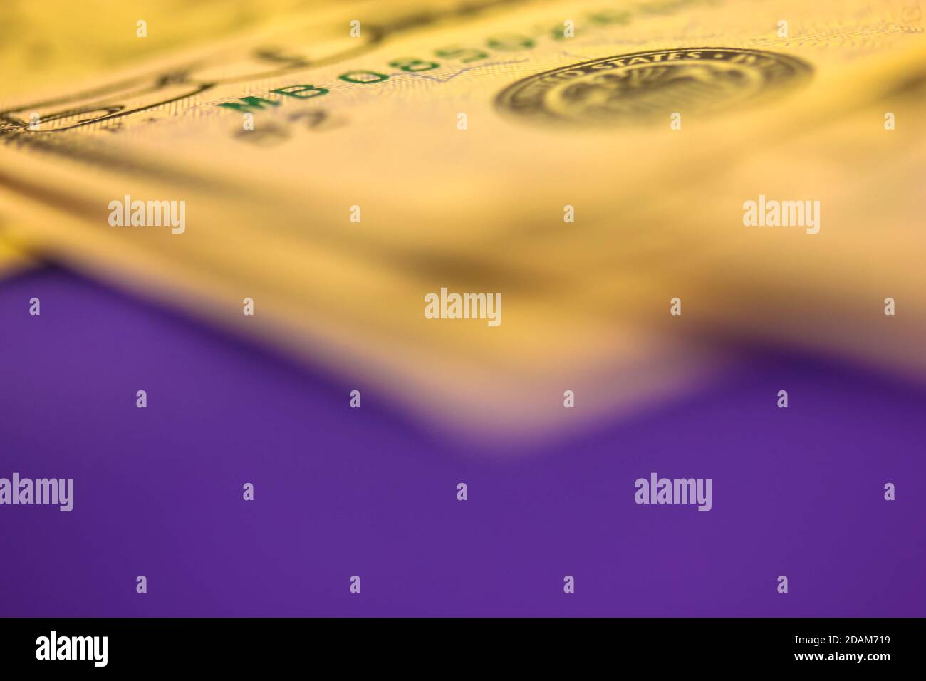 50 dollar banknote on purple background Stock Photo - Alamy
