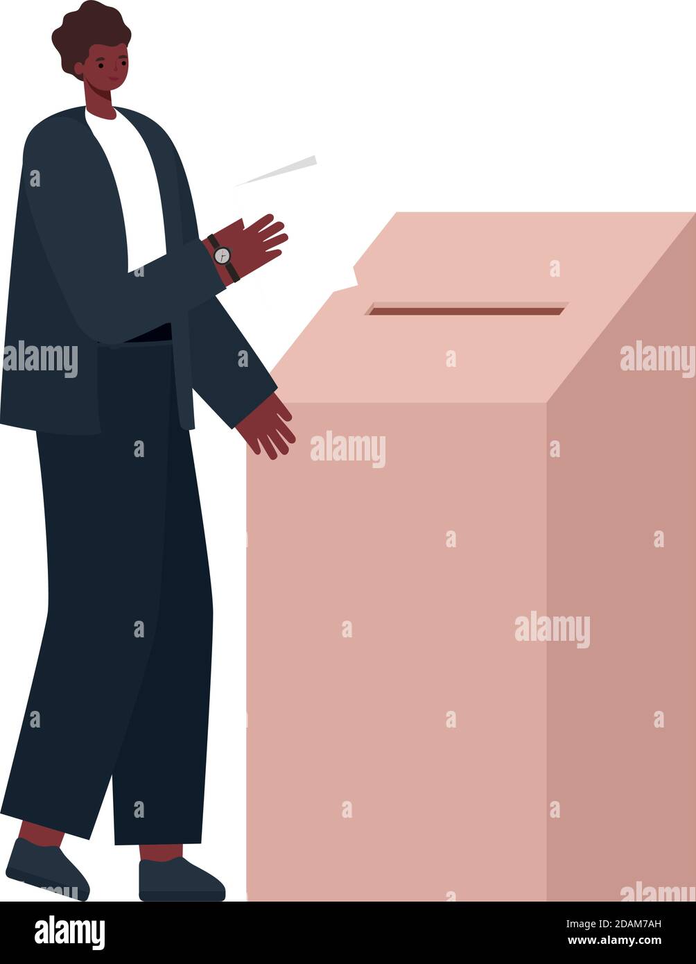 man voting with black hair and black suit Stock Vector Image & Art - Alamy