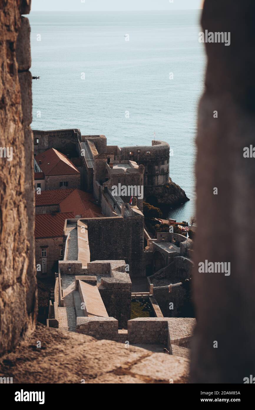 Vertical shot of the view from Minceta tower on the city walls of ...