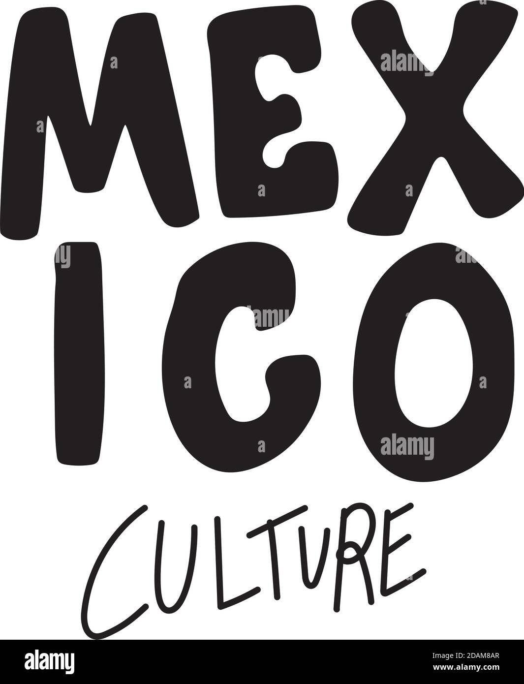 mexico culture lettering in a white background Stock Vector Image & Art ...