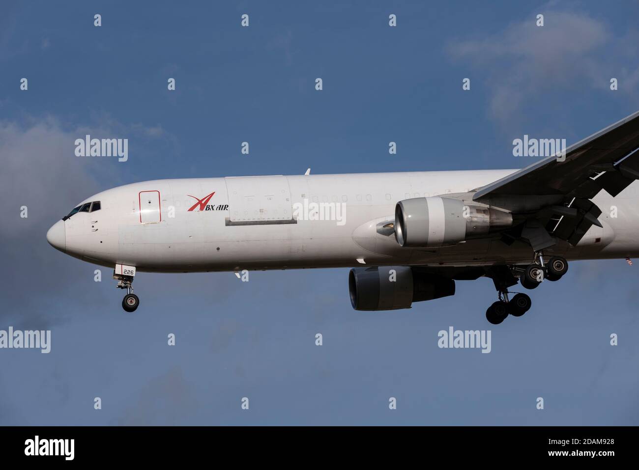 ABX Air Boeing 767 cargo jet airliner plane N226CY on approach to land ...