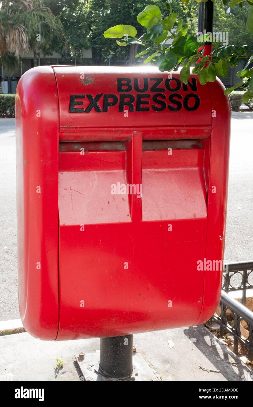 Red Mailbox Merida Mexico Stock Photo - Alamy