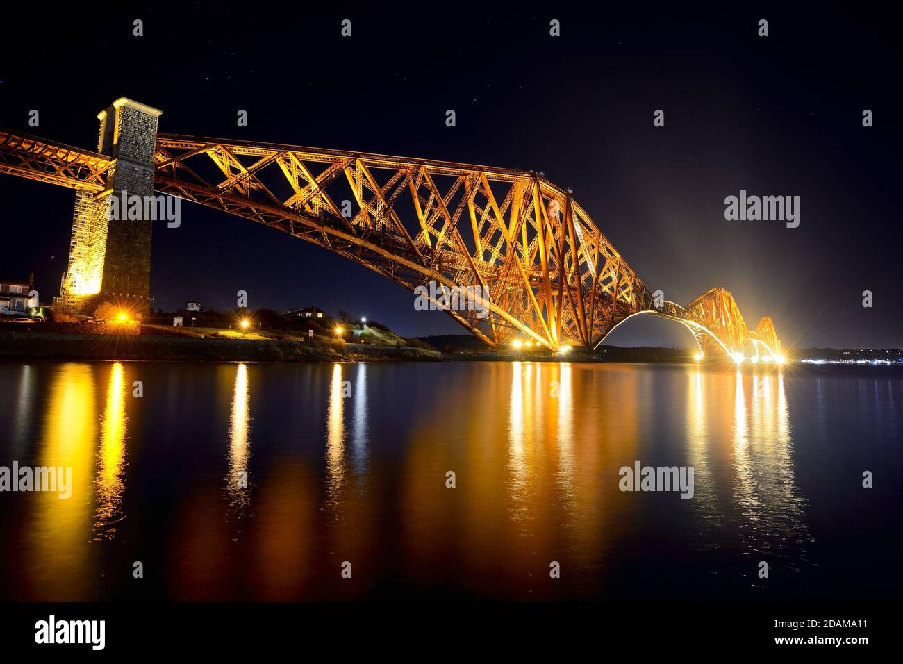 The Forth Rail Bridge at night, Scotland Stock Photo - Alamy