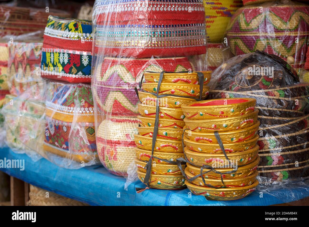 Selection of Balinese containers - handmade, hand painted. Containers ...
