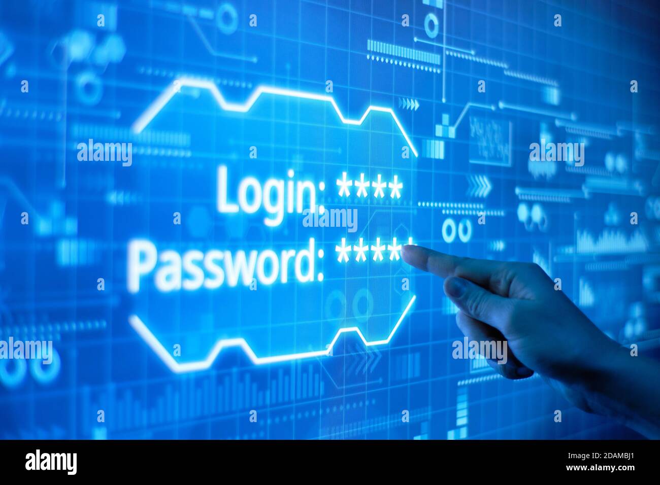 Hand login enter on screen hi-res stock photography and images - Alamy