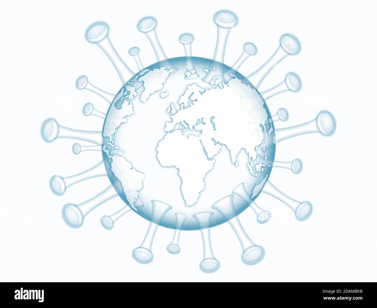 Earth with covid-19 virus, illustration Stock Photo - Alamy