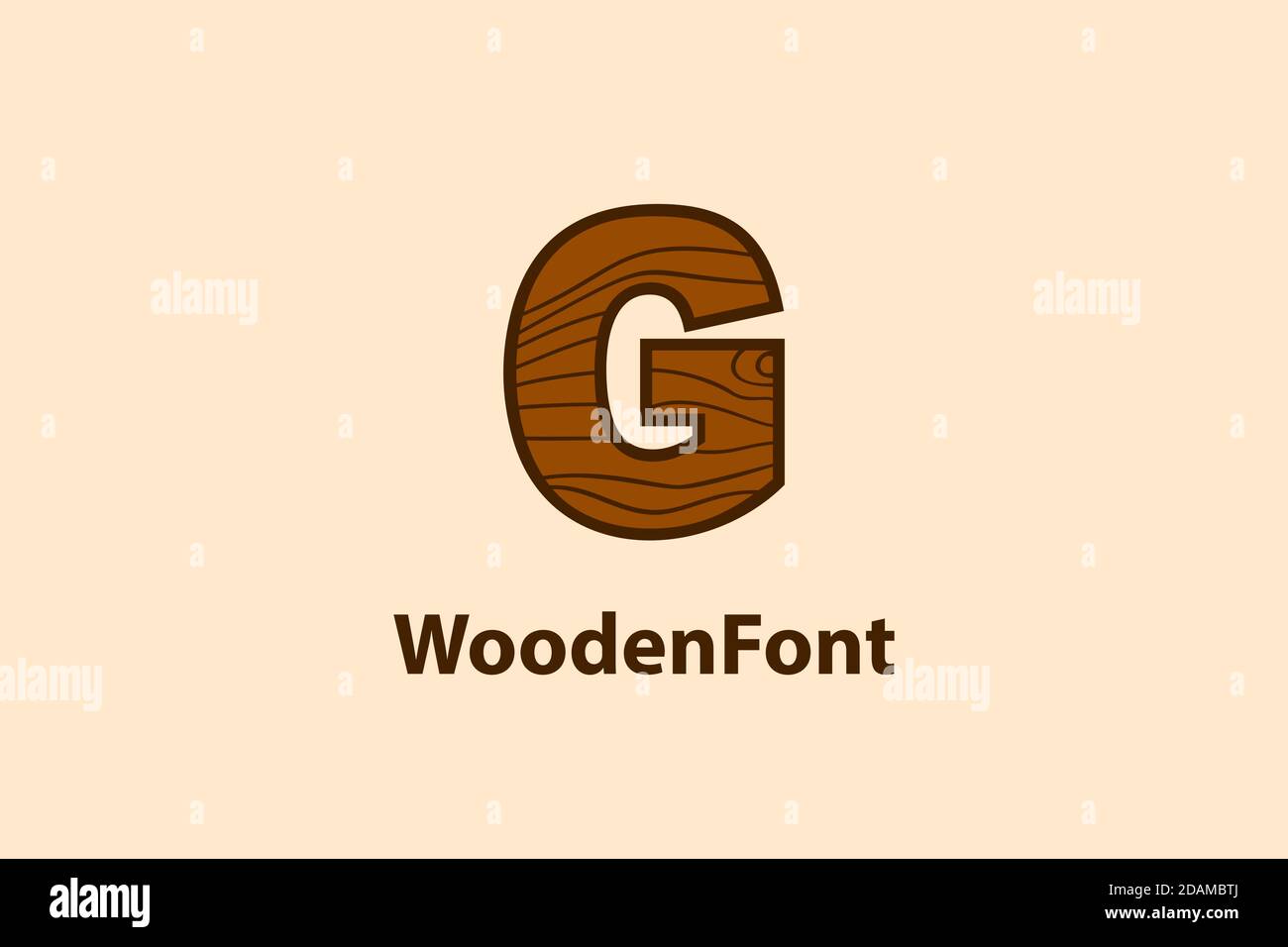Abstract letter G logo with wood grain texture design concept. modern ...