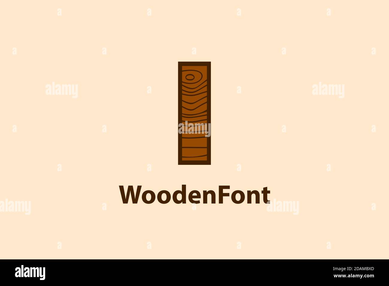 Abstract letter I logo with wood grain texture design concept. modern ...