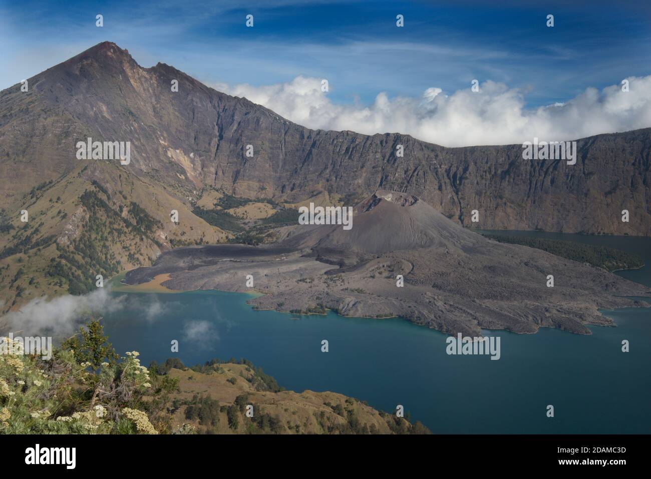Rinjani volcano on the island of Lombok rises to 3,726 metres (12,224 ...