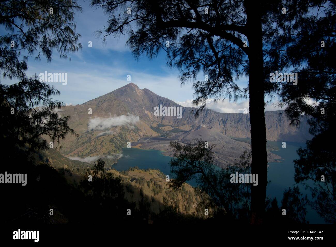 Rinjani volcano on the island of Lombok rises to 3,726 metres (12,224 ...