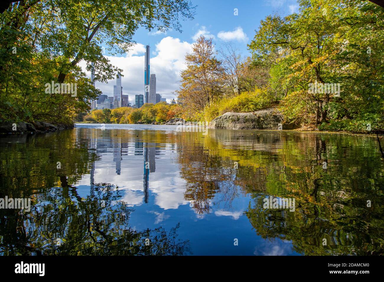 A view of the Lake from the Point inside the Ramble in Central Park ...