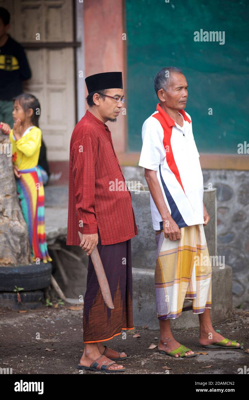 Ritual slaughter of a water buffalo according to Islamic tradition ...