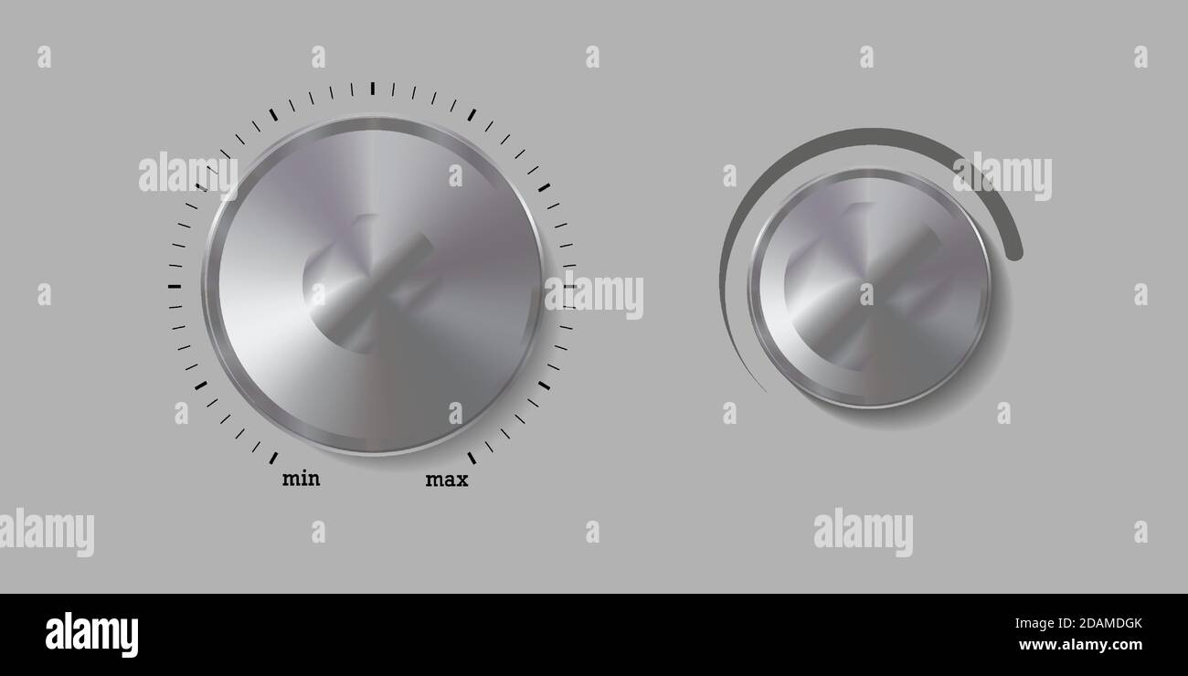 Metal sound knobs. Realistic vector illustration Stock Vector Image ...