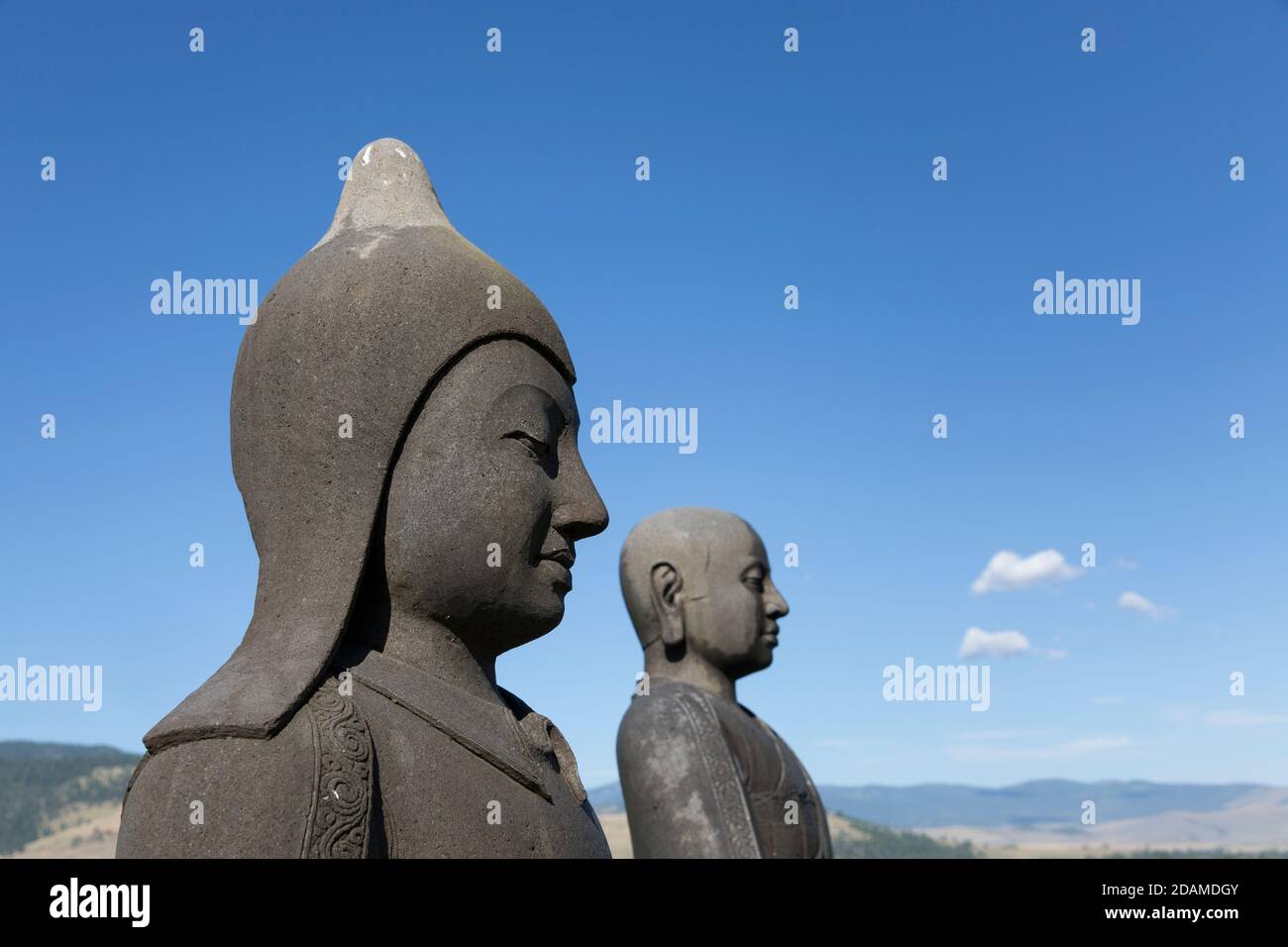 Statues of Vimalamitra (left) and Longchenpa in the Sun and Moon Garden ...