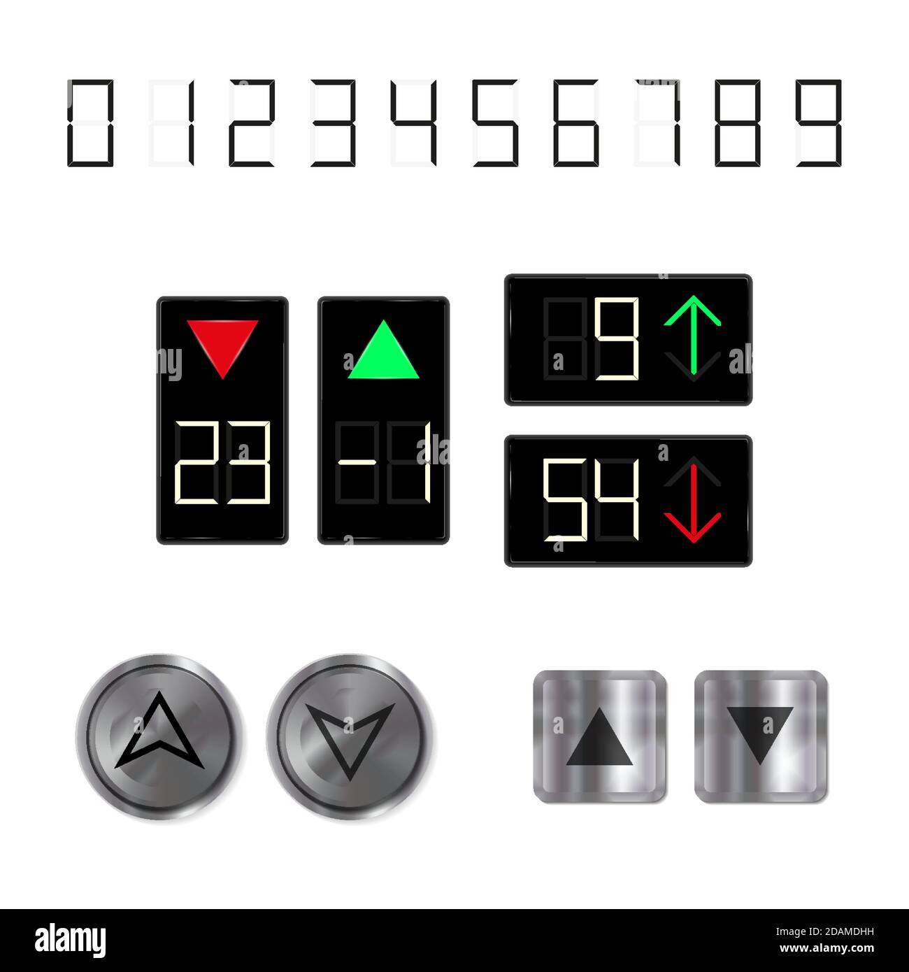 Lift the control panel elements. Realistic vector illustration Stock ...