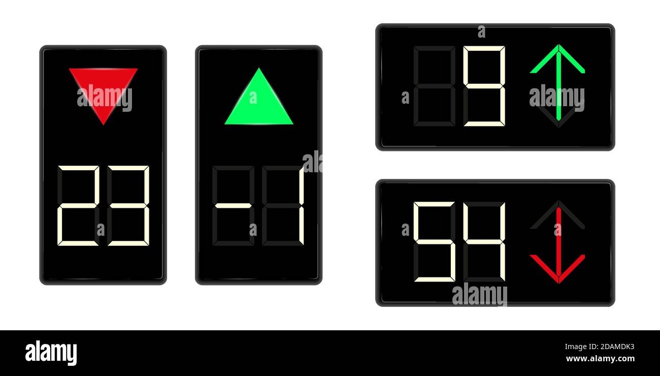 Elevator digital led table. Realistic vector illustration Stock Vector ...