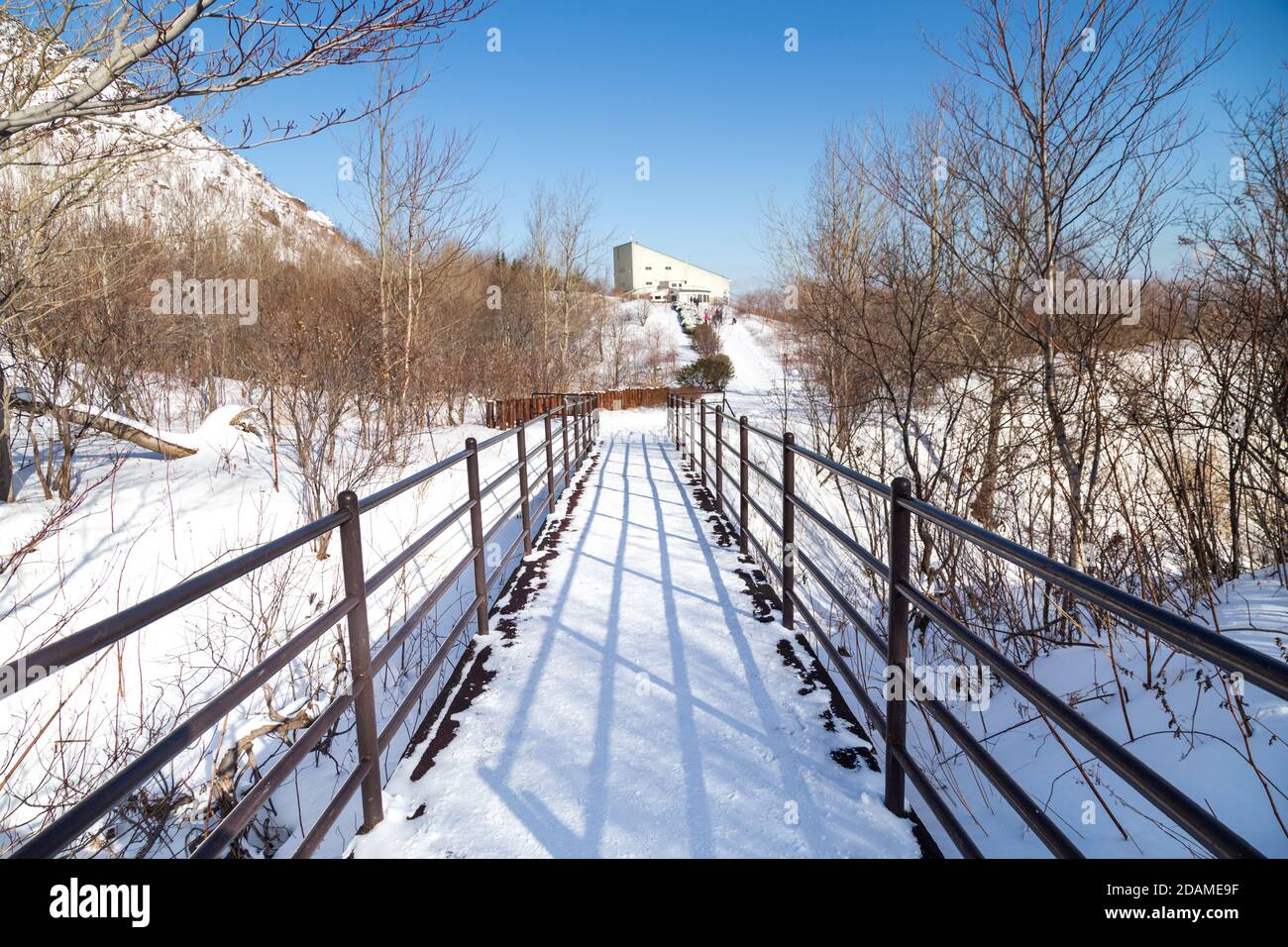 Walk path to the summit of Mount Usu or Usuzan Stock Photo - Alamy