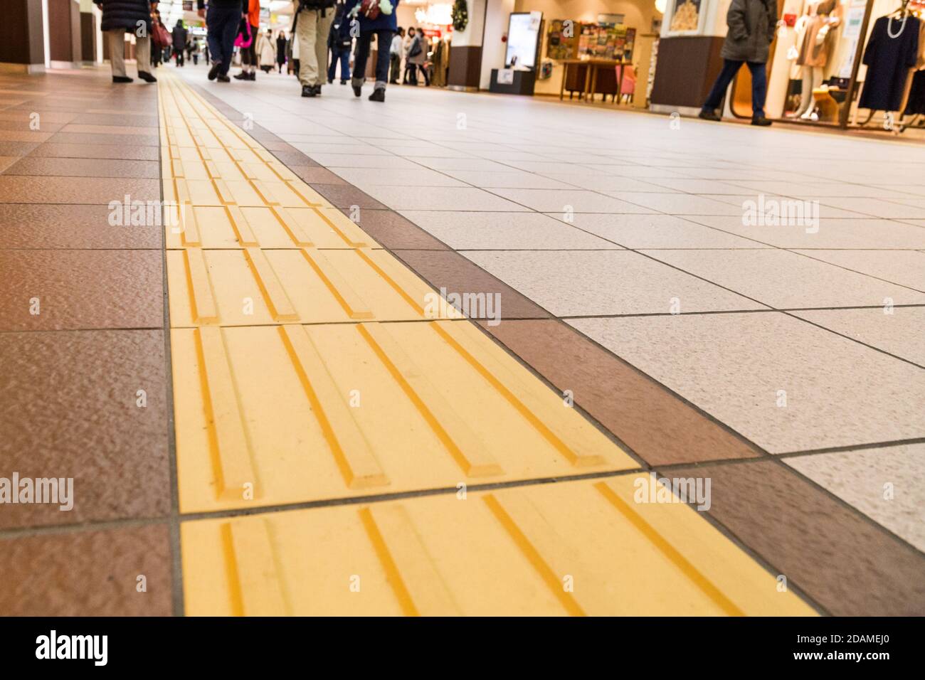Indoor tactile paving foot path for blind and vision handicap Stock ...