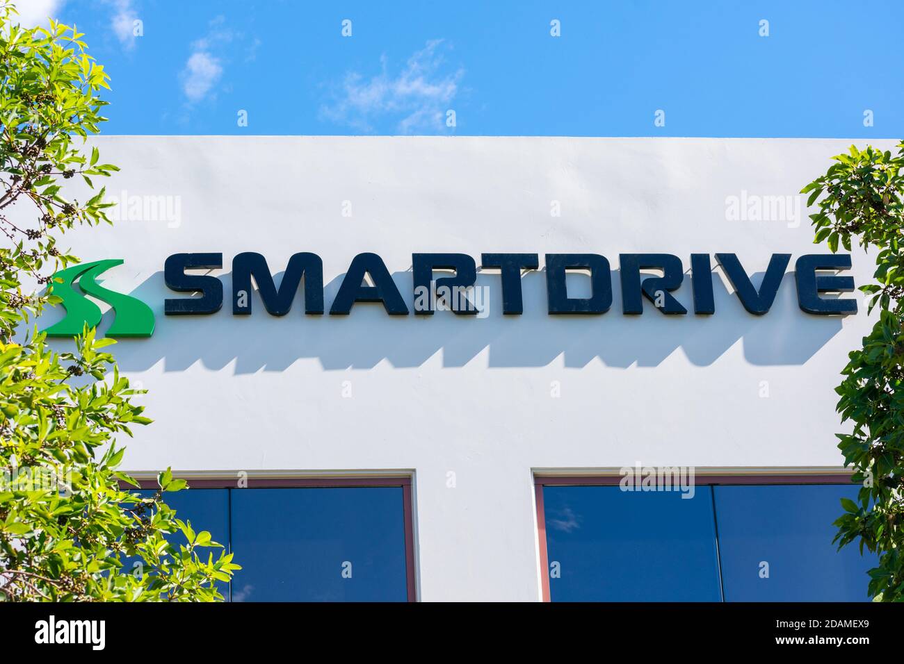 SmartDrive sign logo at headquarter. SmartDrive Systems, Inc. is a ...