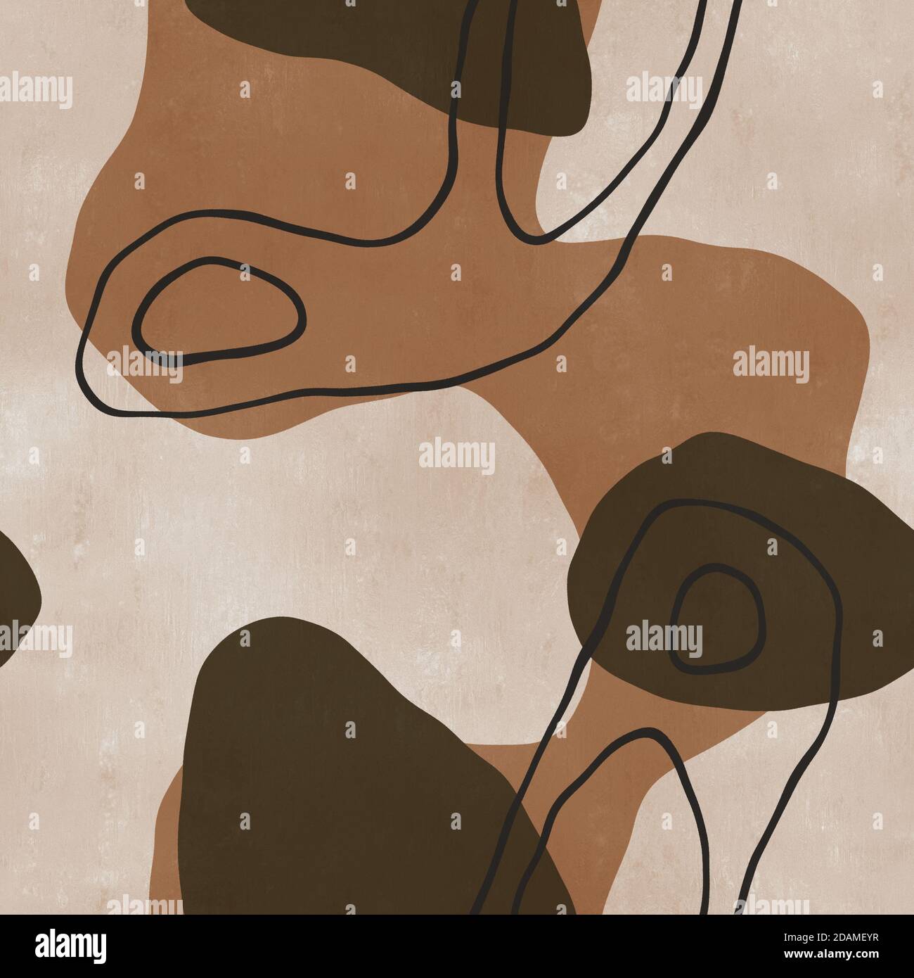 Seamless organic rounded curvy shapes naive design Stock Photo - Alamy