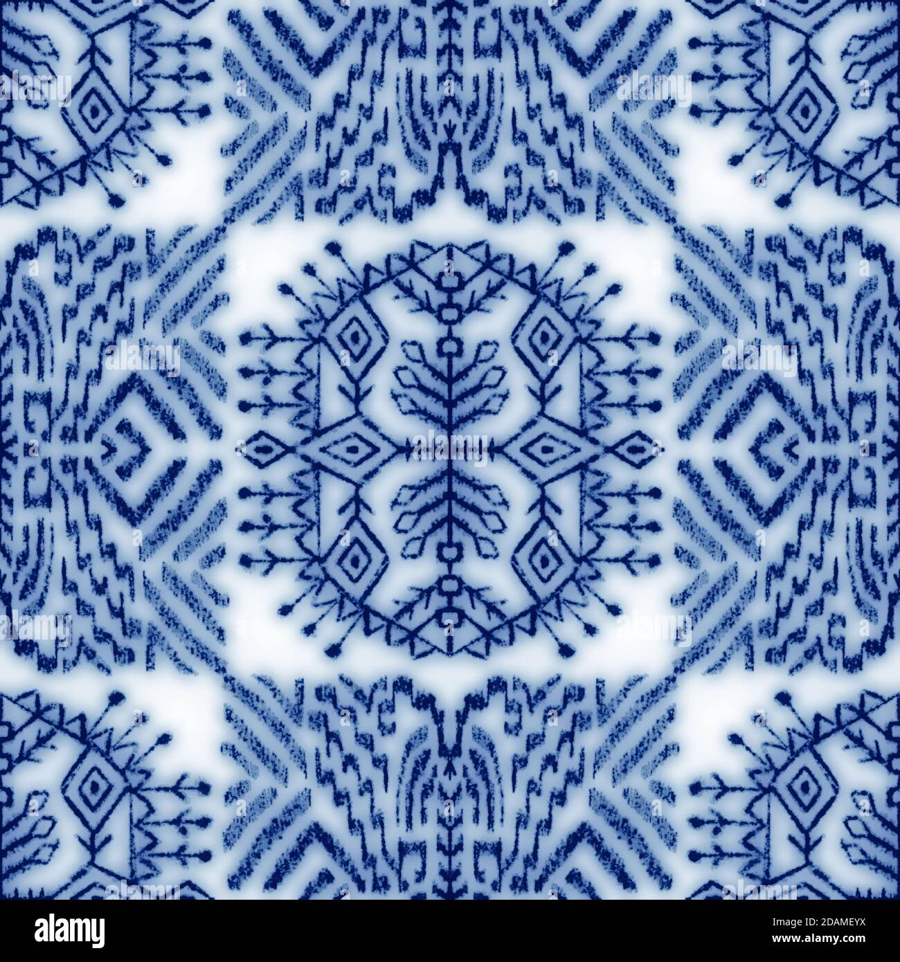 Seamless classic blue and white ceramic design Stock Photo - Alamy