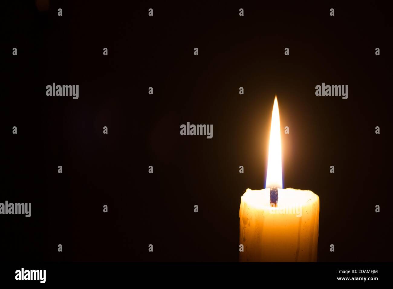horizontal photo of candle on black background with copyspace Stock ...
