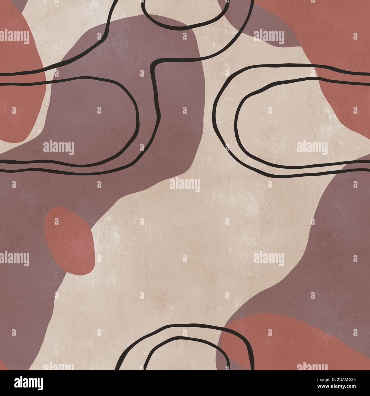 Seamless organic rounded curvy shapes naive design Stock Photo - Alamy
