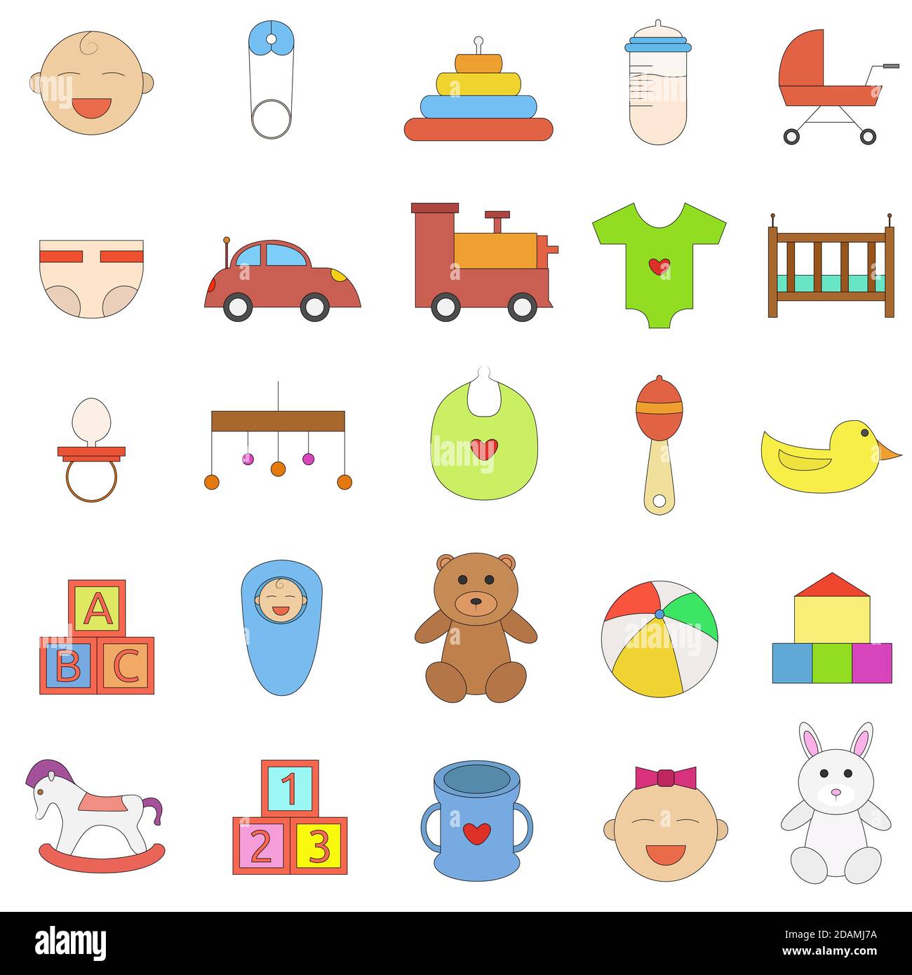Illustration vector design of baby icon set Stock Vector Image & Art ...