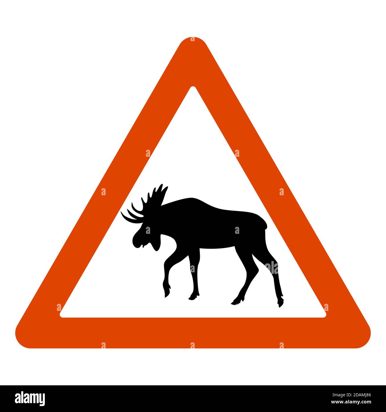 road sign, moose crossing the road, vector illustration Stock Photo - Alamy