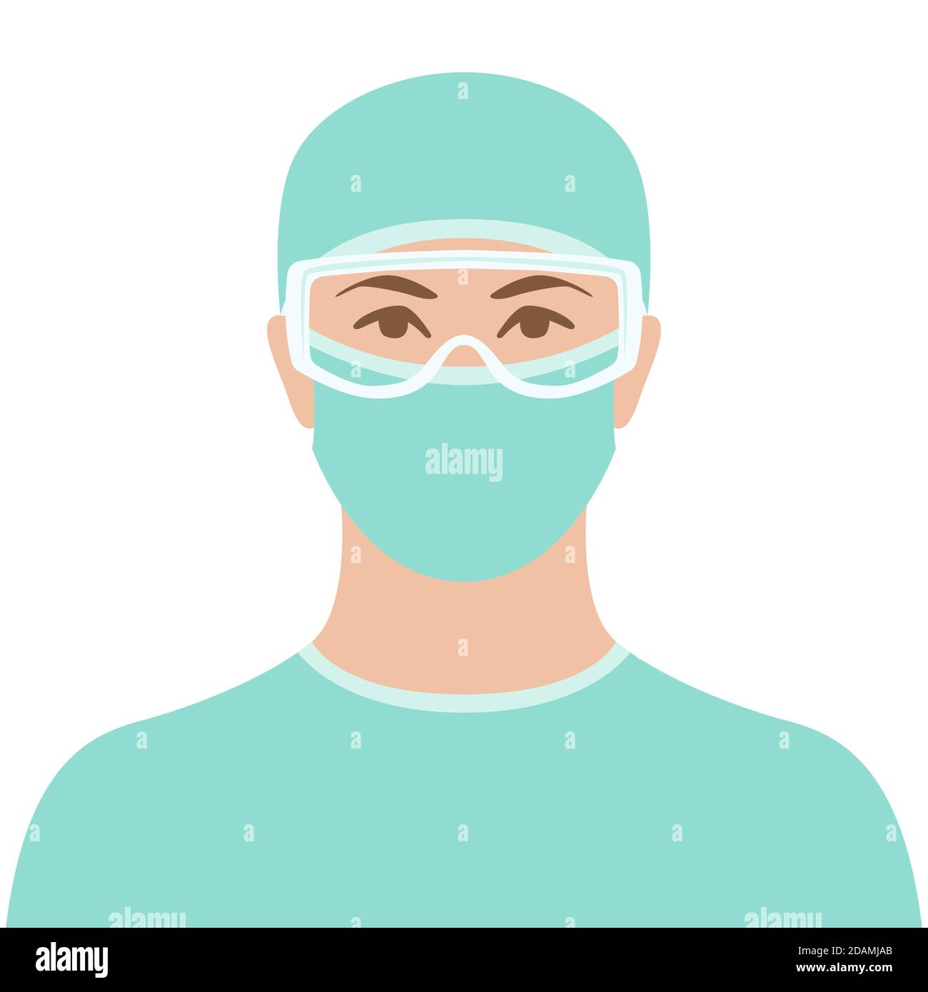 doctor face, vector illustration , front view Stock Photo - Alamy