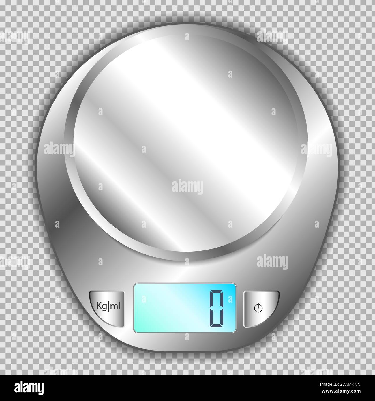 Kitchen electronic scales top view. Isolated vector object on a ...