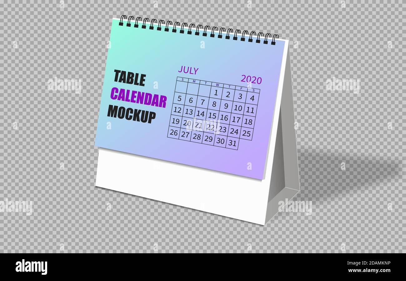 Mocap spiral desk calendar. Isolated vector object on a transparent ...