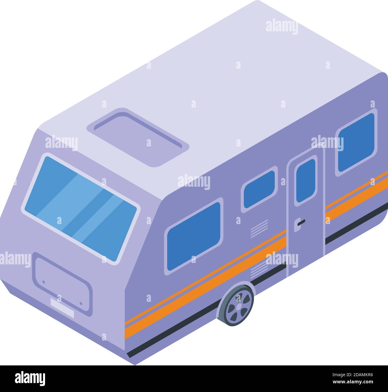 Motorhome trailer icon. Isometric of motorhome trailer vector icon for ...