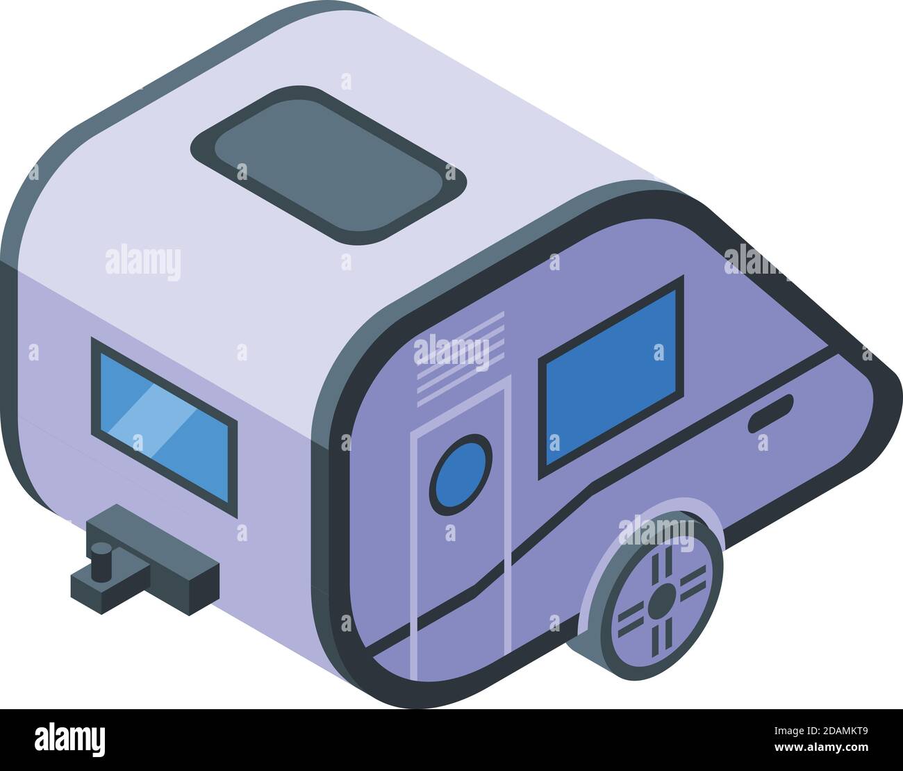 Camp trailer icon. Isometric of camp trailer vector icon for web design ...