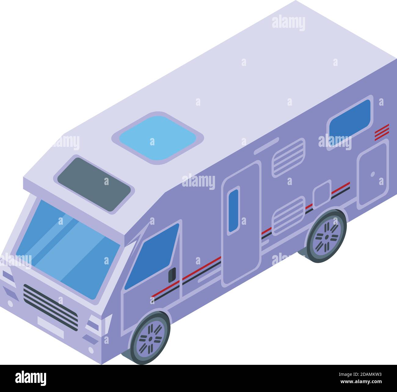 Family motorhome icon. Isometric of family motorhome vector icon for ...