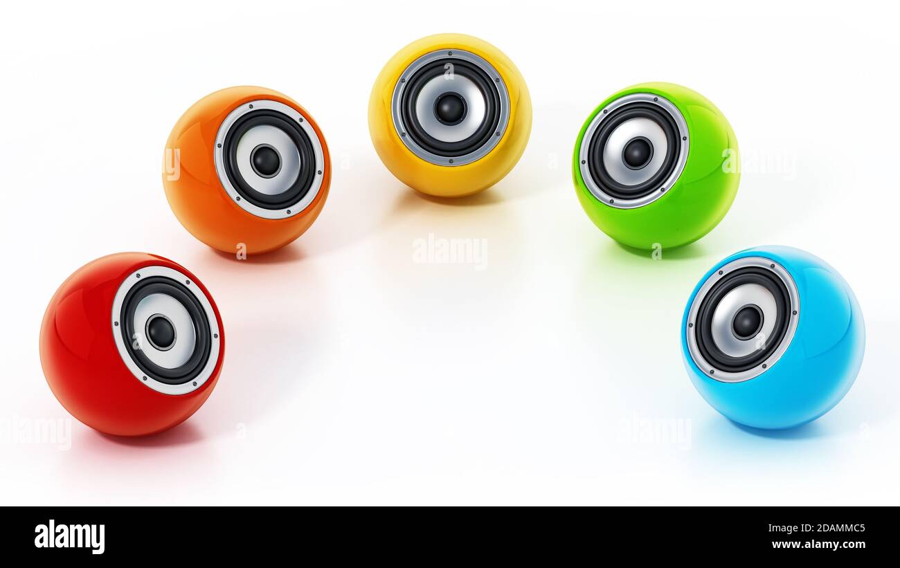 Generic smart speakers isolated on white background. 3D illustration ...