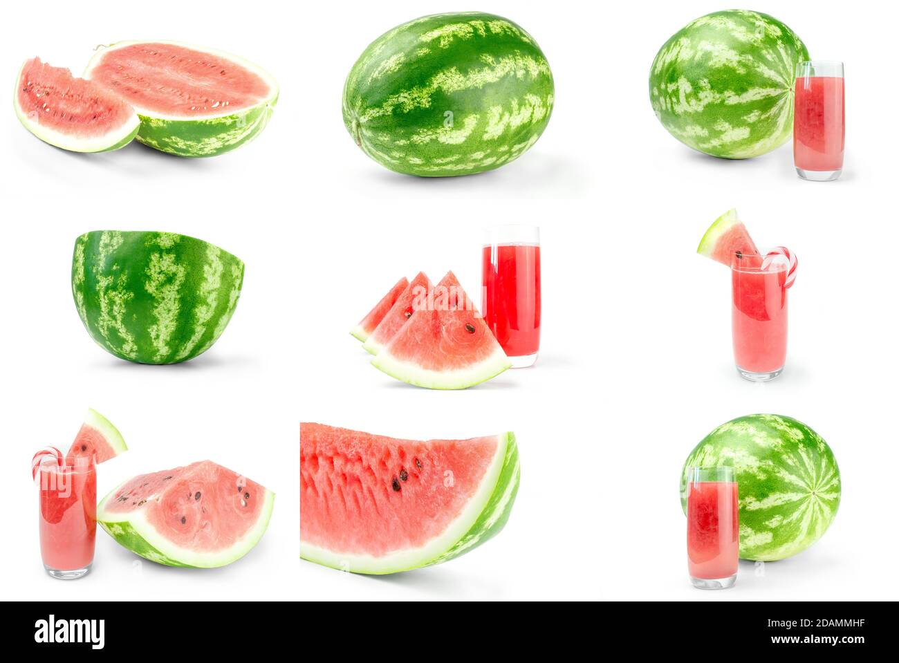 Group of Watermelon on a white background Stock Photo - Alamy