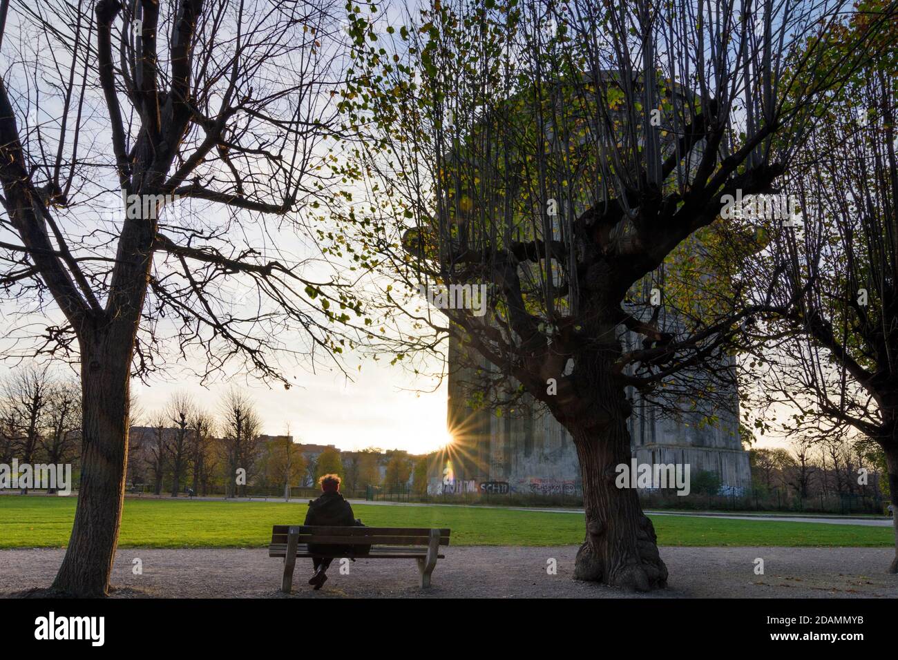 Wien, Vienna: park Augarten, Flak tower G-Tower, 02. Leopoldstadt, Wien ...