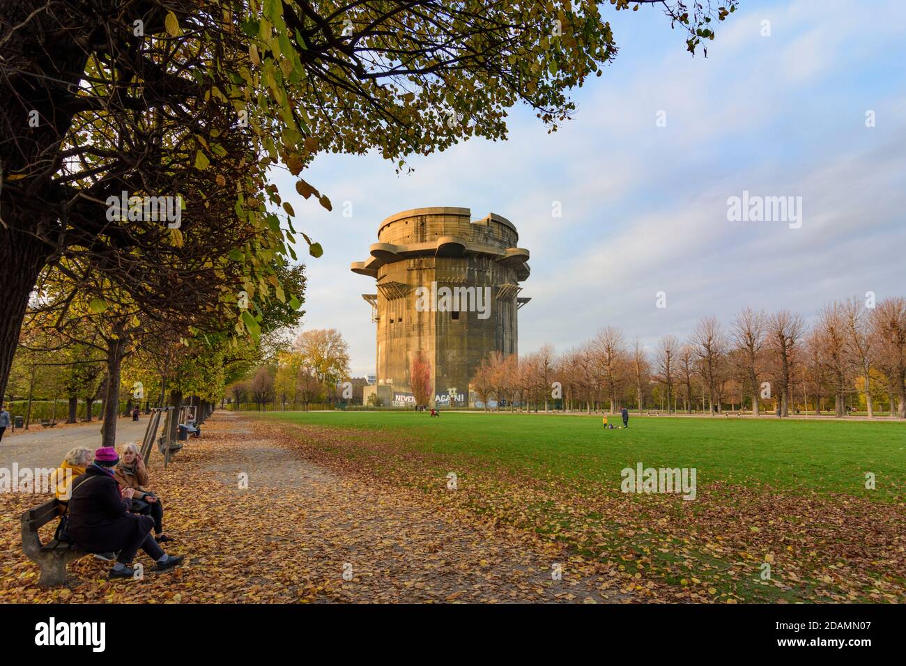 Wien, Vienna: park Augarten, Flak tower G-Tower, 02. Leopoldstadt, Wien ...