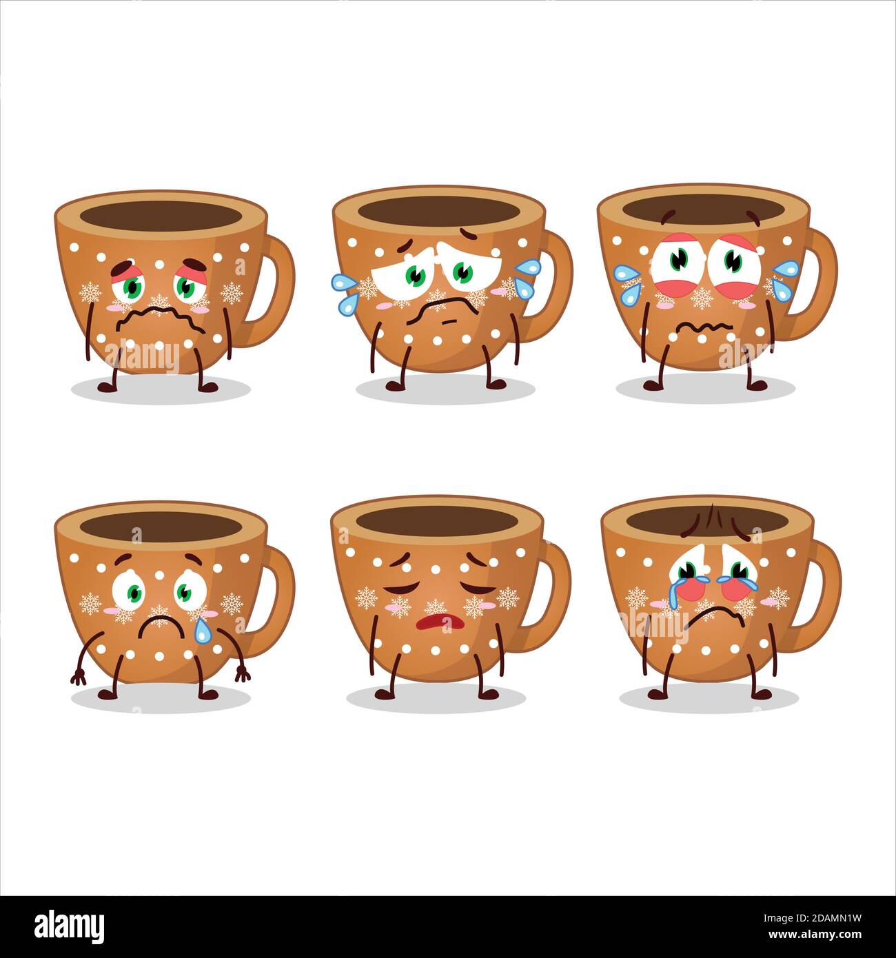 Coffee cookies cartoon character with sad expression Stock Vector Image ...