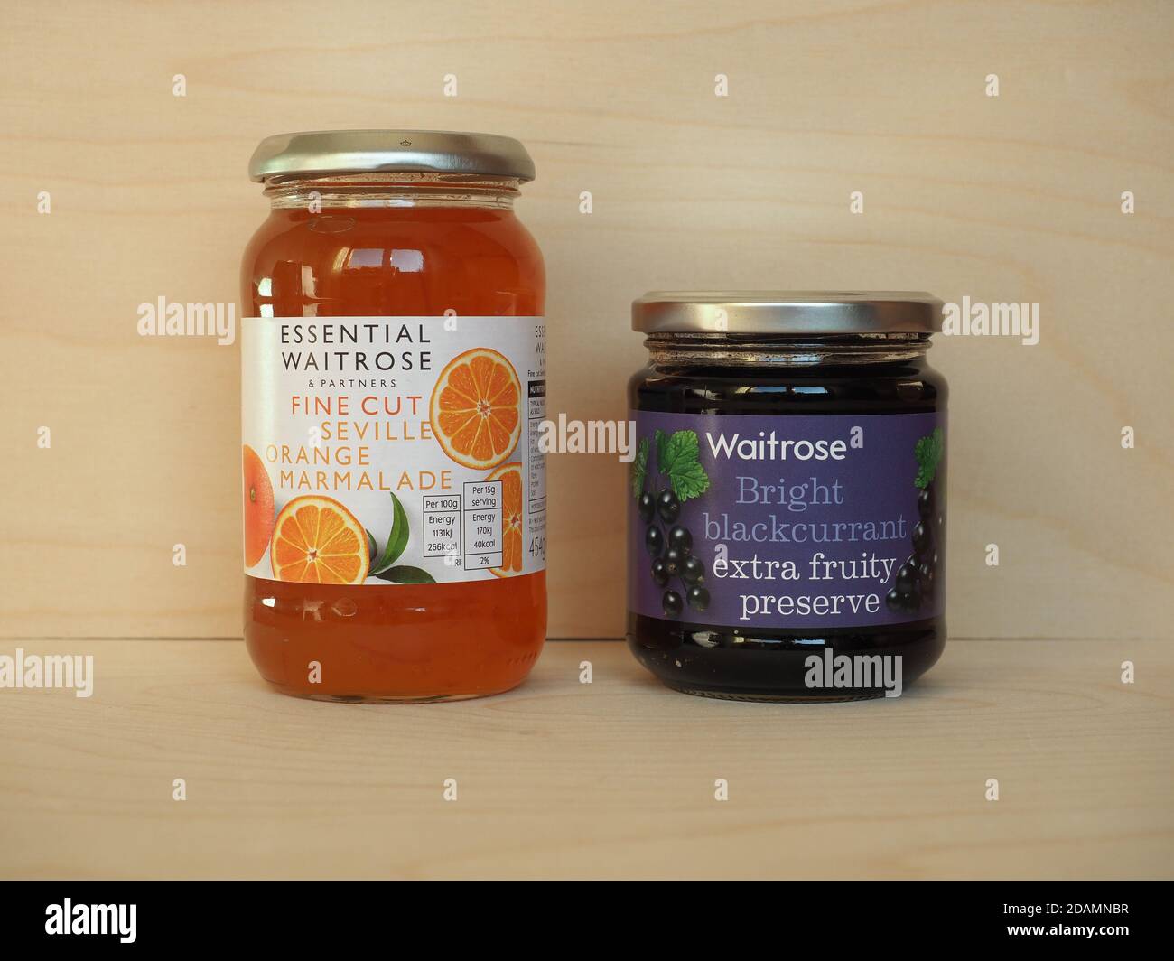 LONDON, UK - CIRCA OCTOBER 2020: Waitrose jars of orange marmalade and ...