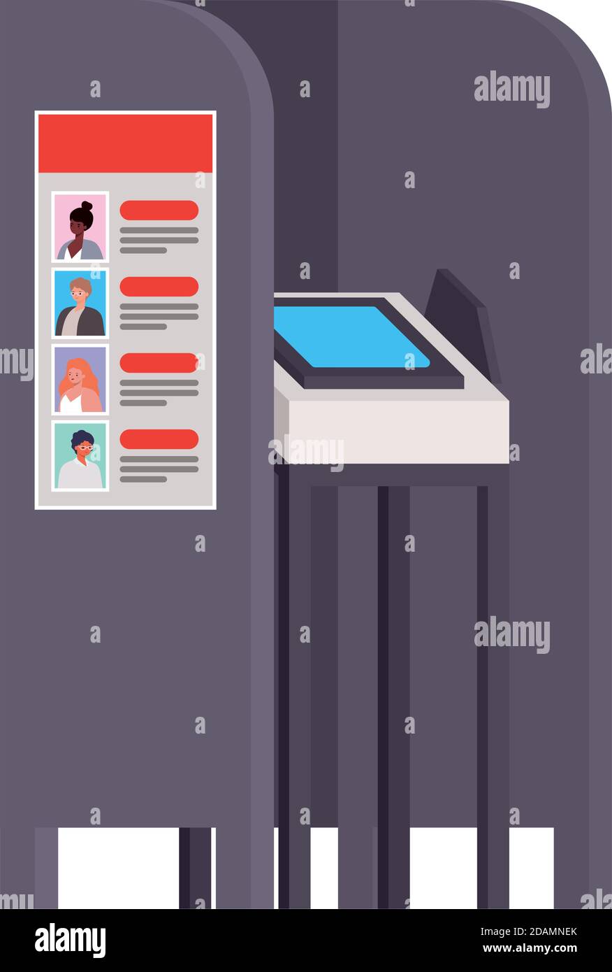 voting booth with modern automated secure electronic voting machine ...