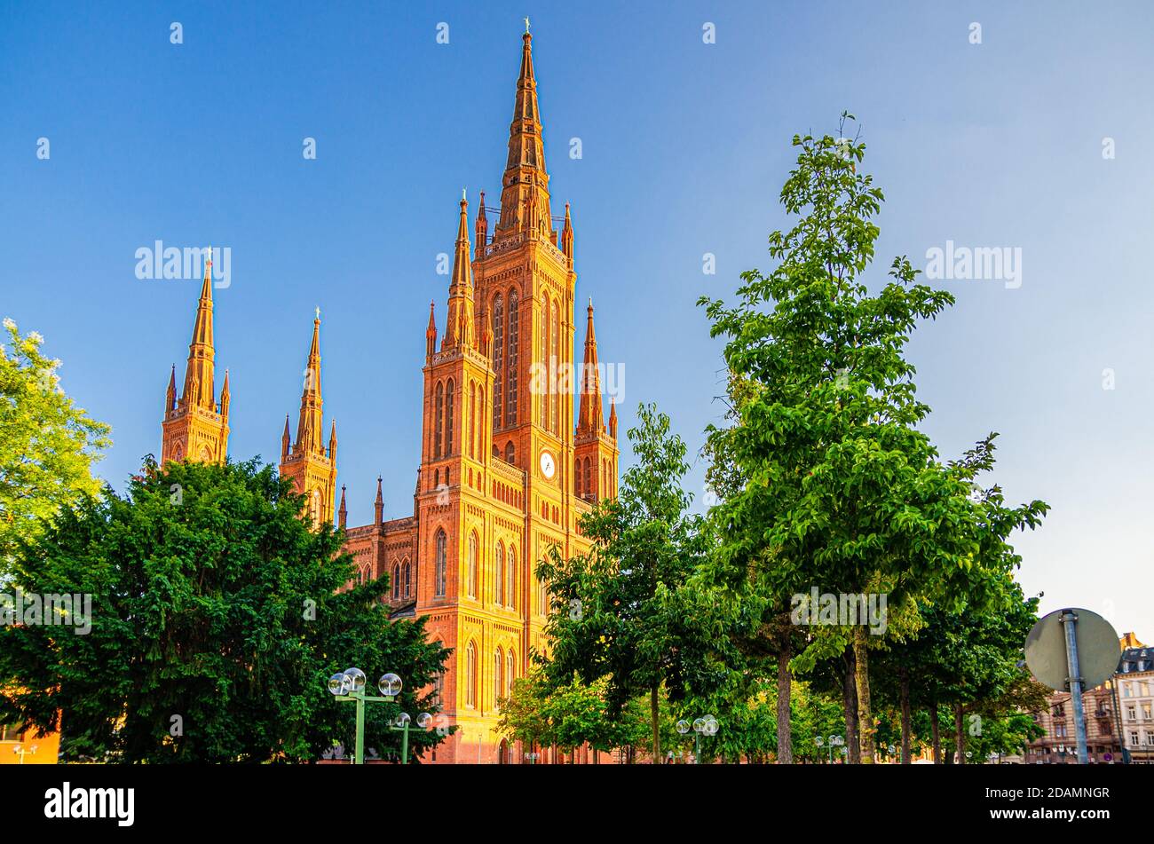 Evangelical Market Protestant church Wiesbaden or Marktkirche neo ...